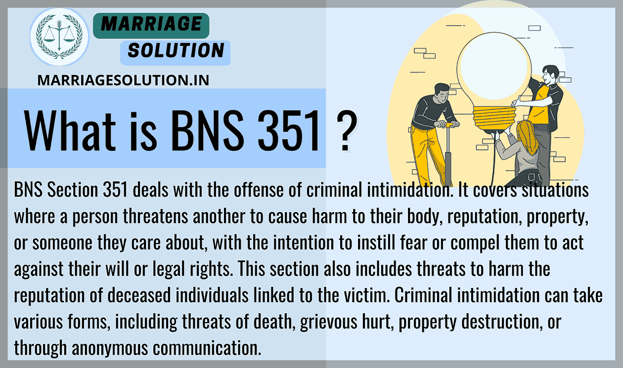 351 BNS : Criminal intimidation . - MarriageSolution.in: Reliable Legal ...